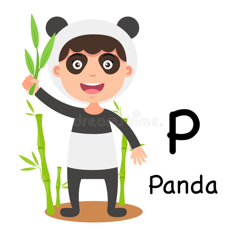 Alfabeto P Com Desenhos Animados Da Panda Ilustração do Vetor ...