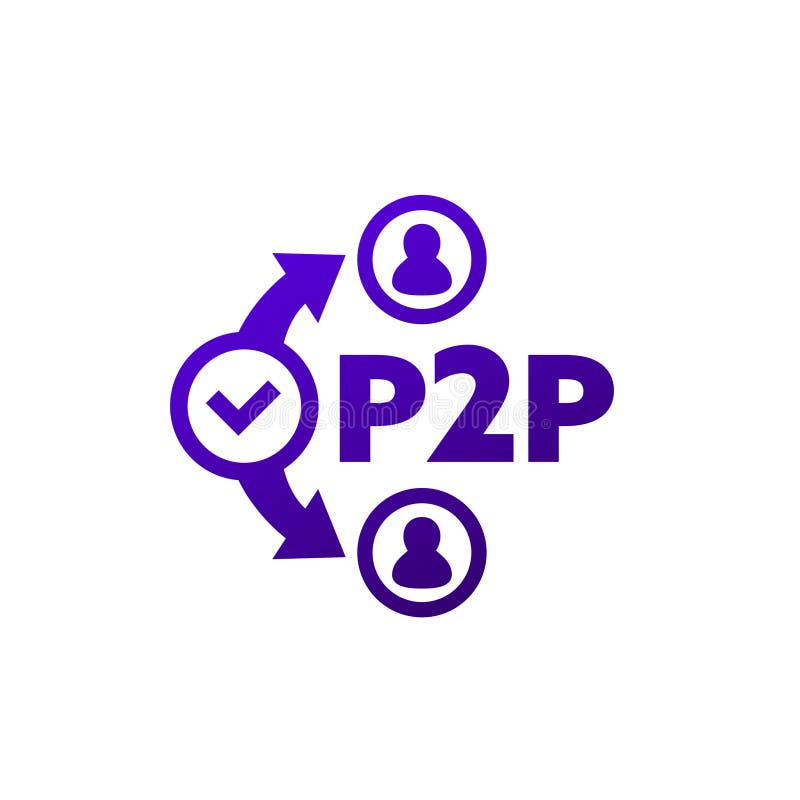 P2p Peer-to-peer Icon with People Stock Vector - Illustration of icon ...