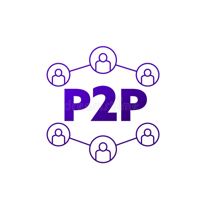 P2p Peer-to-peer Icon with People Stock Vector - Illustration of icon ...