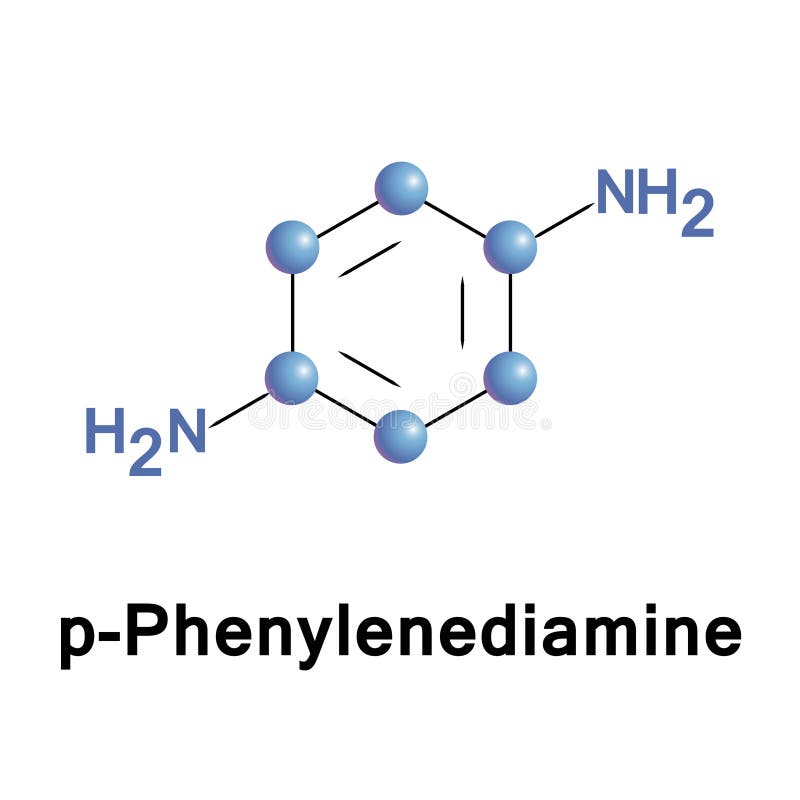 P-Phenylenediamine PPD Hair Dye Molecule. Also Precursor in Polymer ...