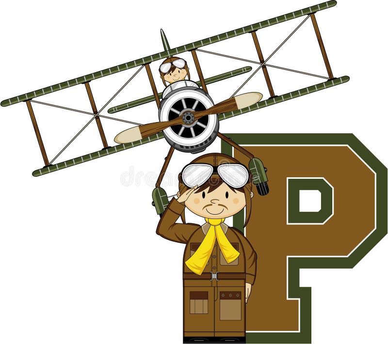 P is for Pilot stock vector. Illustration of pilot, english - 89128464
