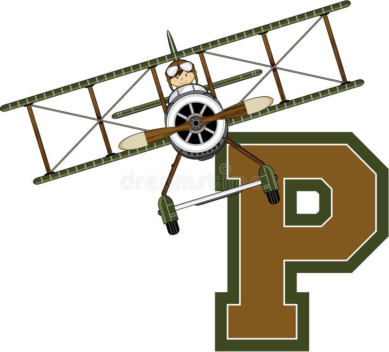 Cartoon WW1 Biplane stock vector. Illustration of retro - 85352496