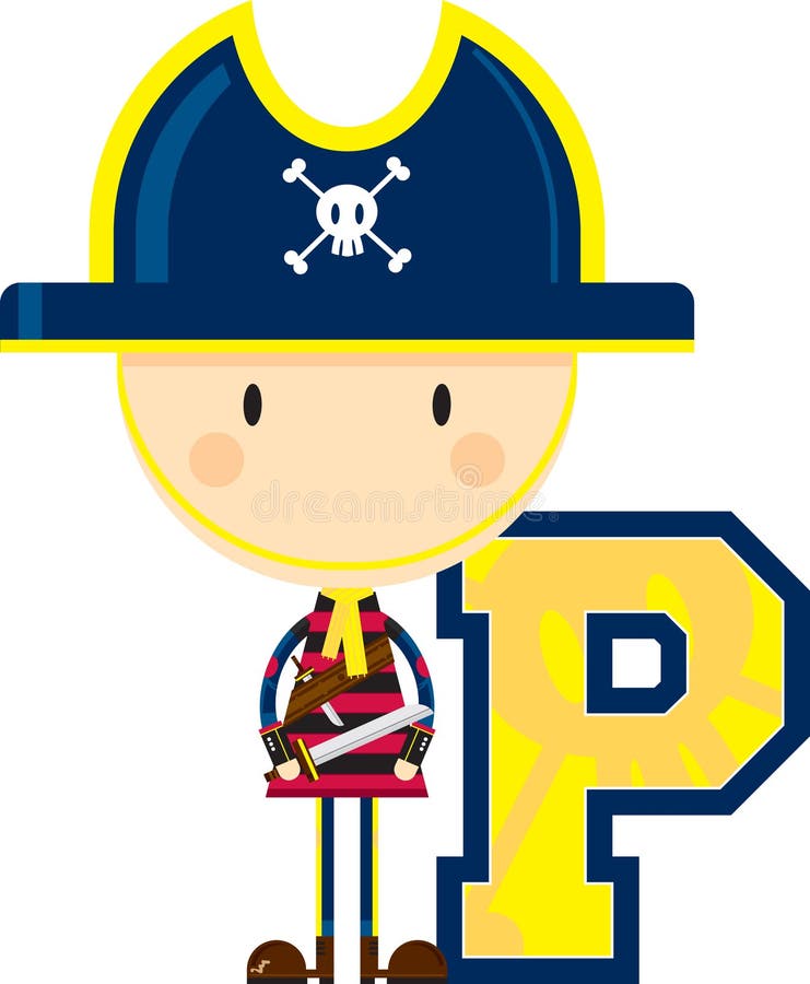 P is for Pirate Educational Illustration Stock Vector - Illustration of ...