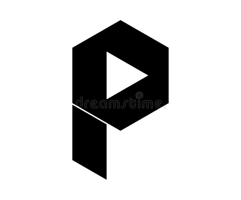Minimal P Play Logo Design Vector Template Stock Vector - Illustration ...