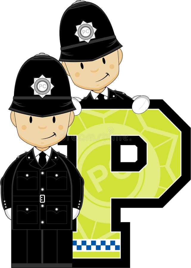 P is for Policeman stock vector. Illustration of smiling - 88800382