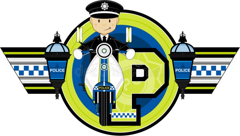 P is for Policeman stock vector. Illustration of cartoon - 94660901
