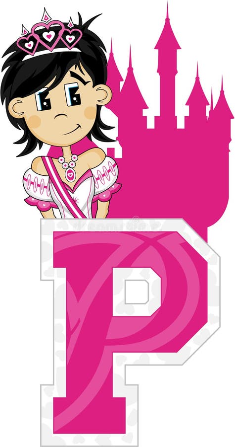 P is for Princess stock vector. Illustration of adorable - 94571353