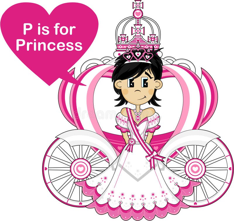 P is for Princess stock vector. Illustration of crown - 94571465