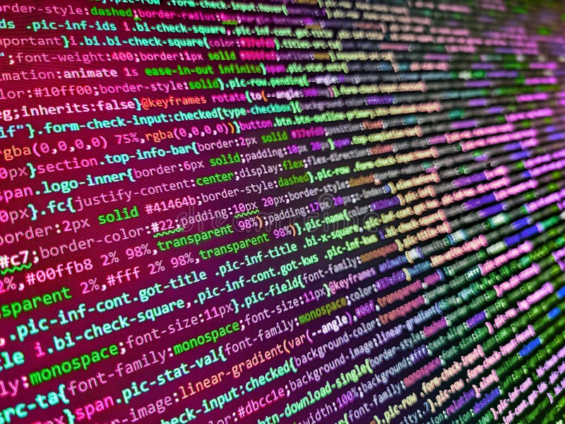 P Programmer Working In Computer Screen Programming On Monitor Background Php Development