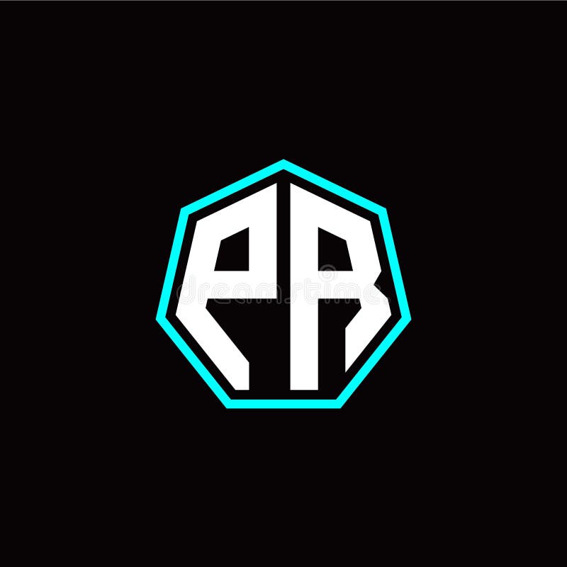 P R Initials Modern Polygon Logo Template Stock Vector - Illustration ...