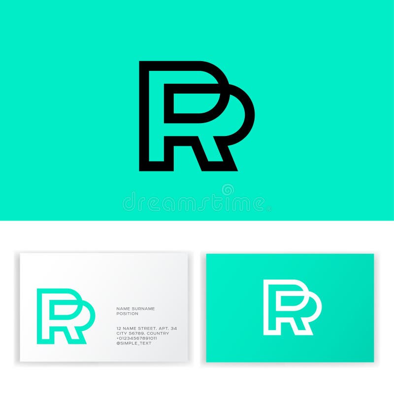 P and R Monogram. P, R Logo. Linear Monogram on a Different Background ...