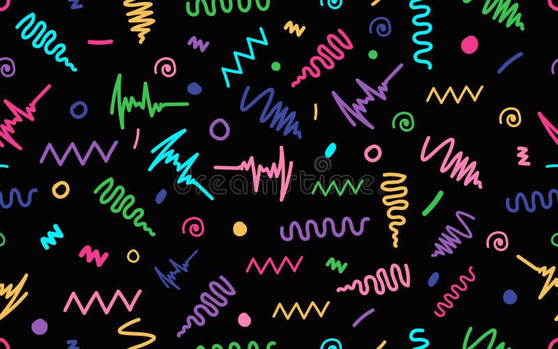 90 S Trendy Groovy Abstract Shape Seamless Pattern Vintage Retro Style ...