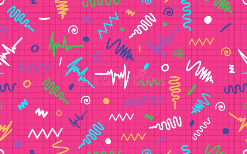 90 S Trendy Groovy Abstract Shape Seamless Pattern Vintage Retro Style ...