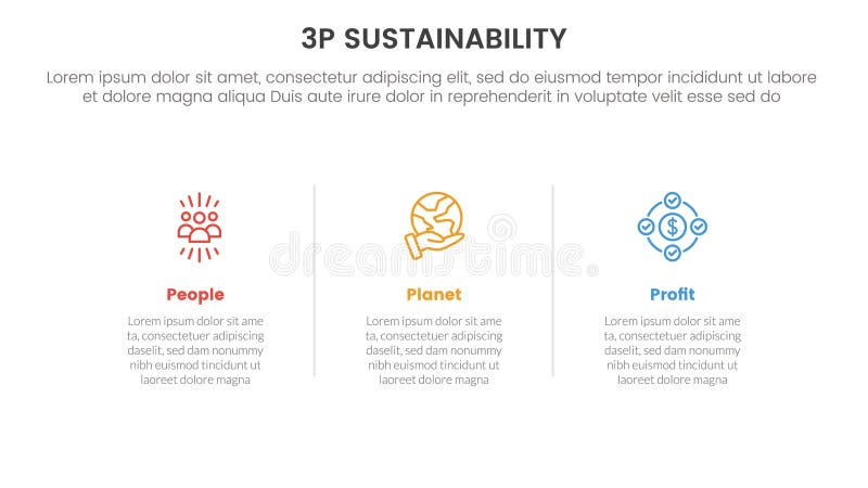 3p Sustainability Triple Bottom Line Infographic 3 Point Stage Template ...