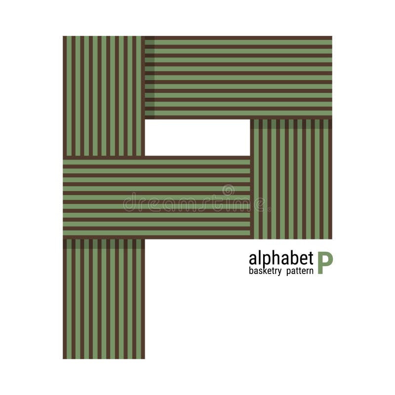 P - Unique Alphabet with Basketry Pattern Stock Vector - Illustration ...
