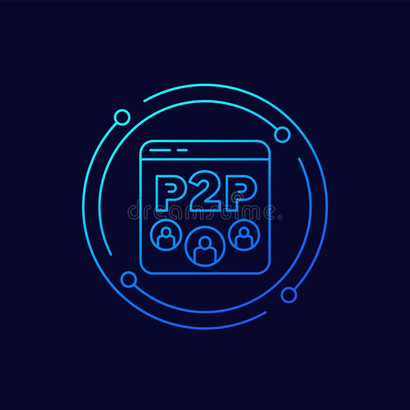P2p Vector Icon, Peer-to-peer System Linear Design Stock Vector ...