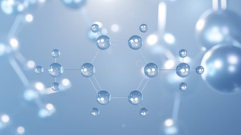 P Xylene Molecular Structure 3d Flat Model Para Xylene Structural