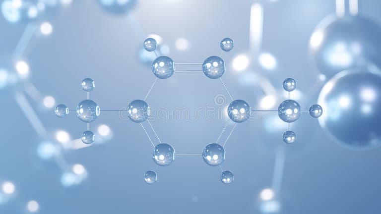 P-xylene Molecular Structure 3d, Flat Model, Para-xylene, Structural ...