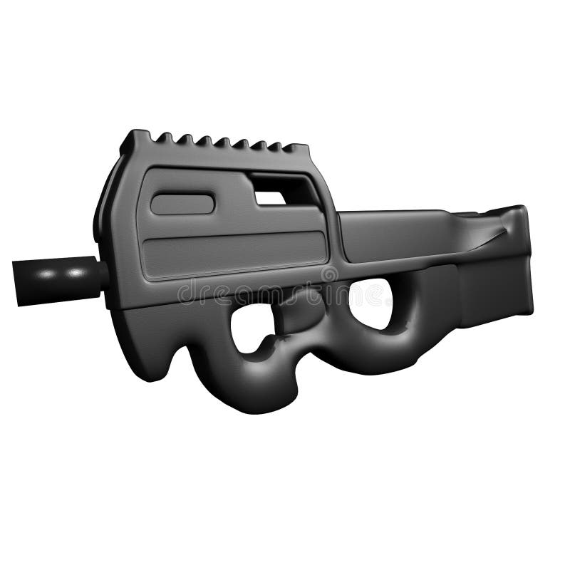 P90 Submachine Gun stock illustration. Illustration of model - 11886847