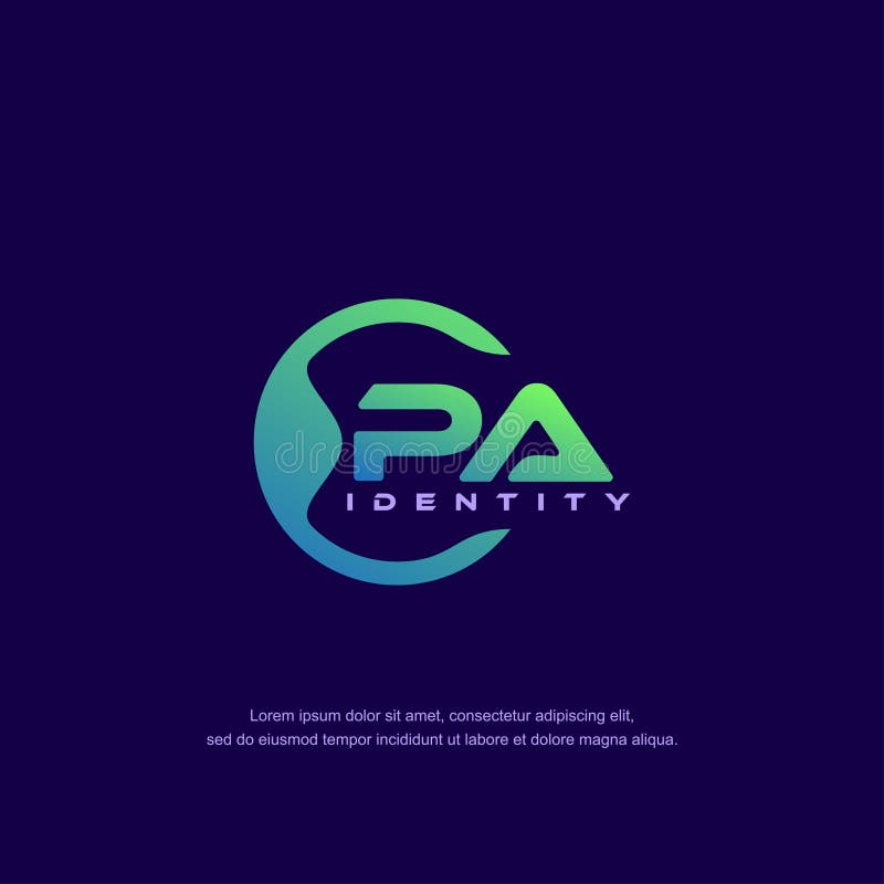 PA Initial Letter Circular Line Logo Template Vector with Gradient ...