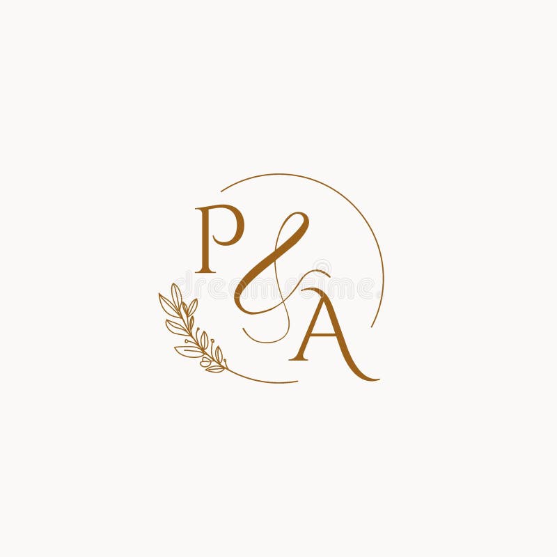 PA Initial Wedding Monogram Logo Stock Illustration - Illustration of ...