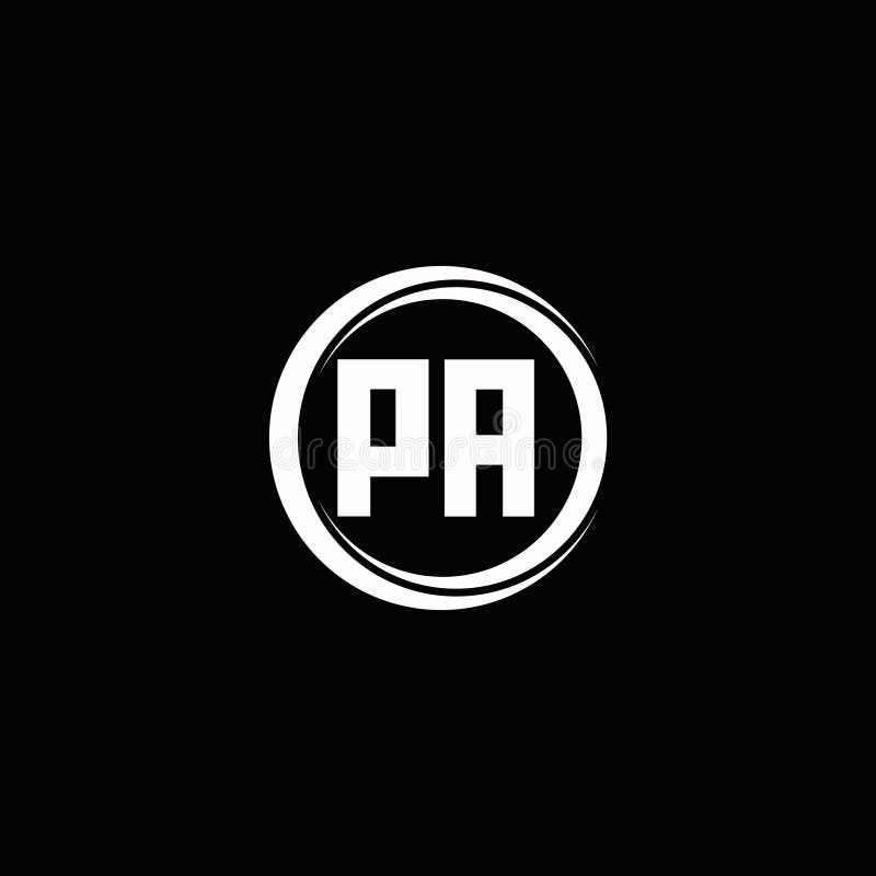 PA Logo Initial Letter Monogram with Circle Slice Rounded Design ...