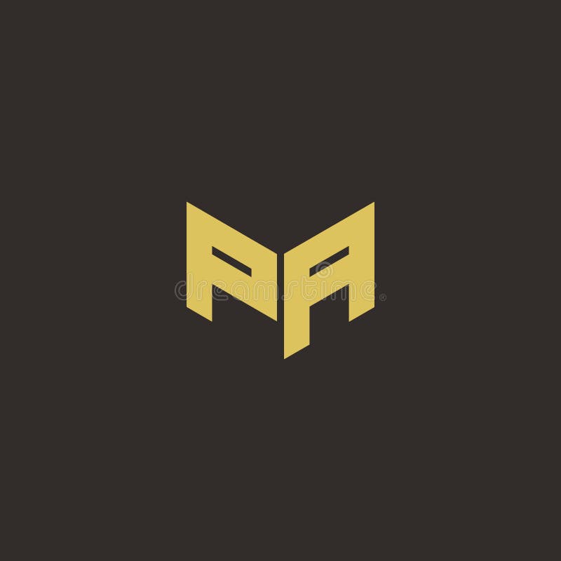 PA Logo Letter Initial Logo Designs Template with Gold and Black ...
