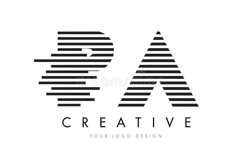 PA P a Zebra Letter Logo Design with Black and White Stripes Stock ...