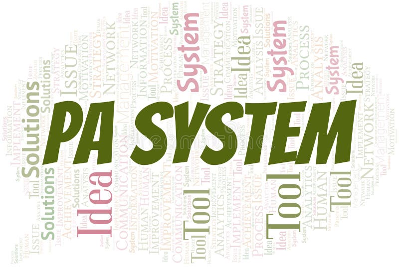 Pa System Typography Vector Word Cloud. Stock Vector - Illustration of ...