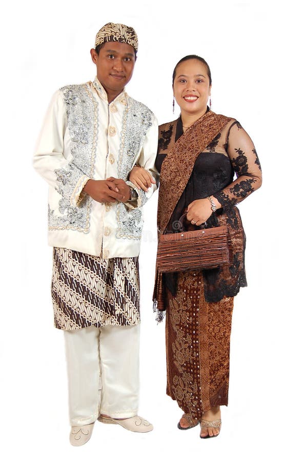 Paar Met Traditionele Kleding Van Java Stock Foto - Image of paren ...
