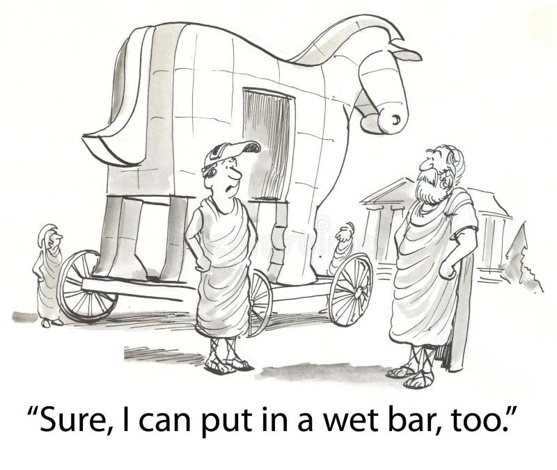 Paard van Troje stock illustratie. Illustration of vriendschappelijk ...