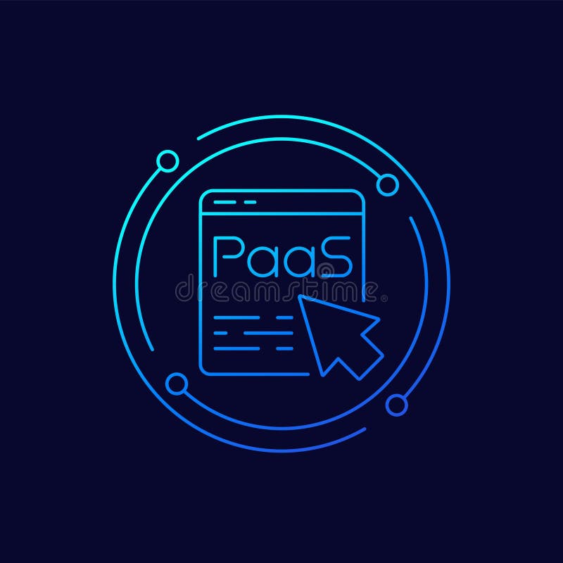 Paas Icon in Linear Design, Platform As a Service Stock Illustration ...