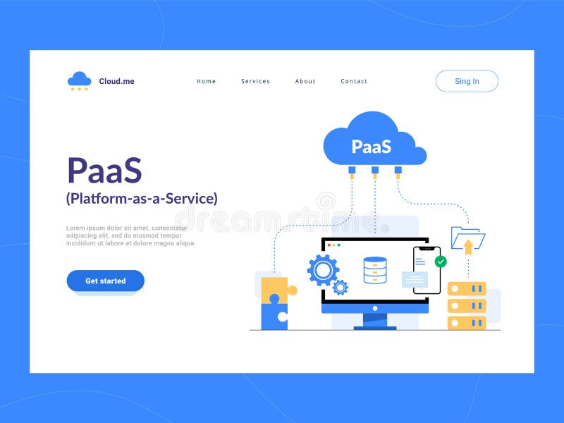 PaaS Platform As a Service Cloud Solution Technology Concept Laptop ...