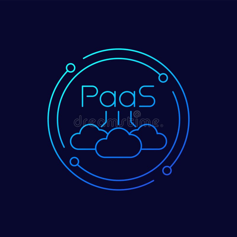 Paas, Platform As a Service Icon in Linear Design Stock Illustration ...