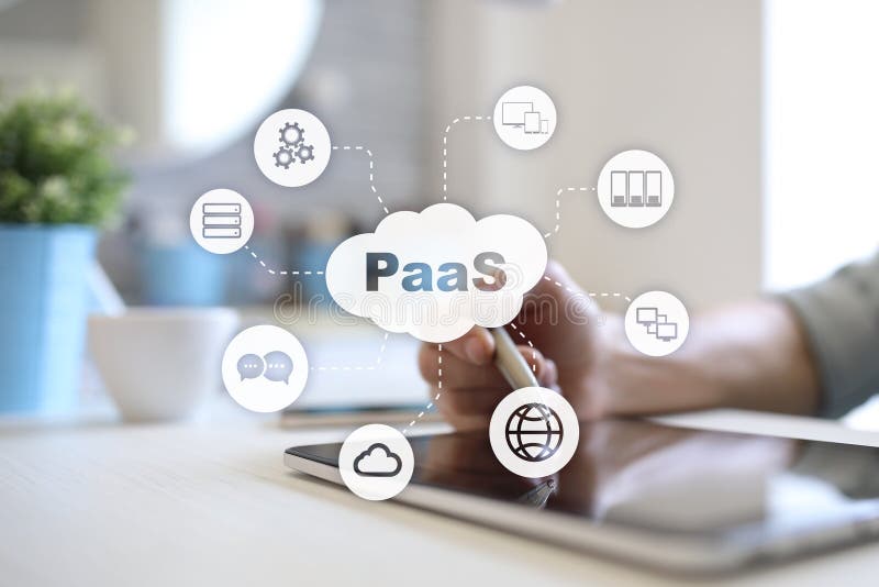 PaaS - Platform As a Service. Technology and Internet Concept on Screen ...