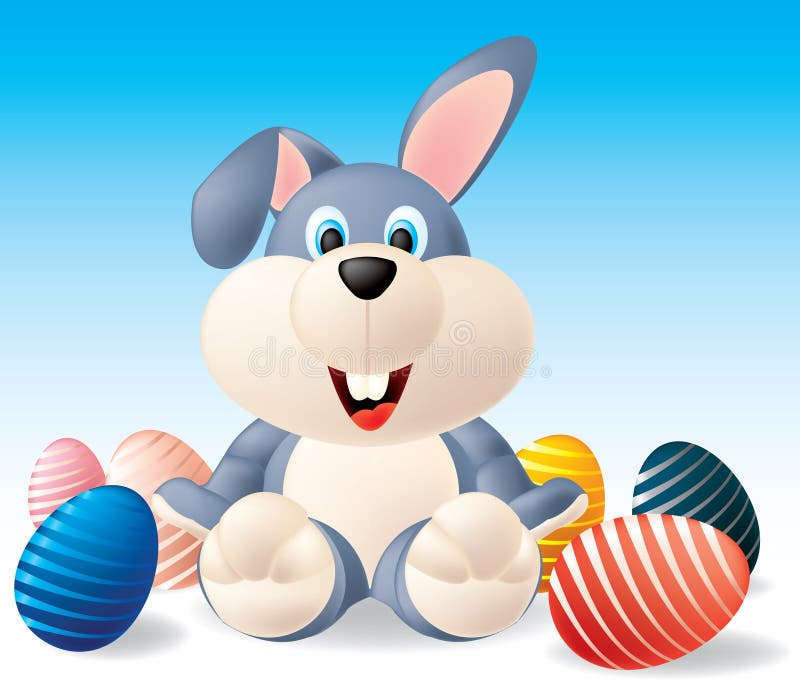 Paashaas vector illustratie. Illustration of zitting - 13465903