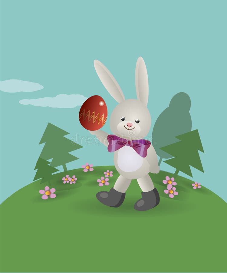 Paashaas 6 vector illustratie. Illustration of dier, bloemen - 68148163