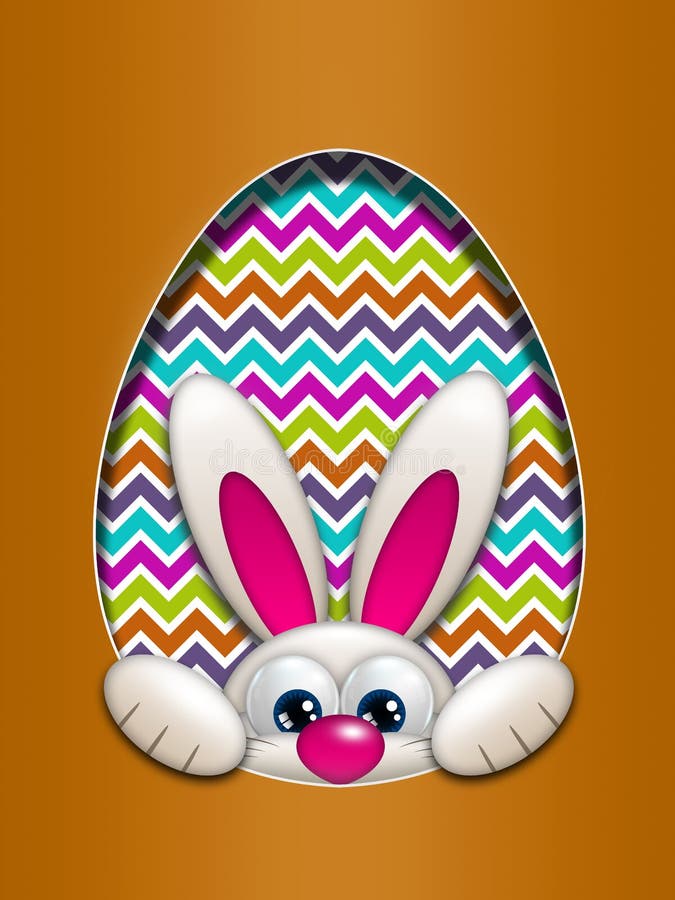 Paashaas in Hol Die Ei Wordt Verborgen Stock Illustratie - Illustration ...