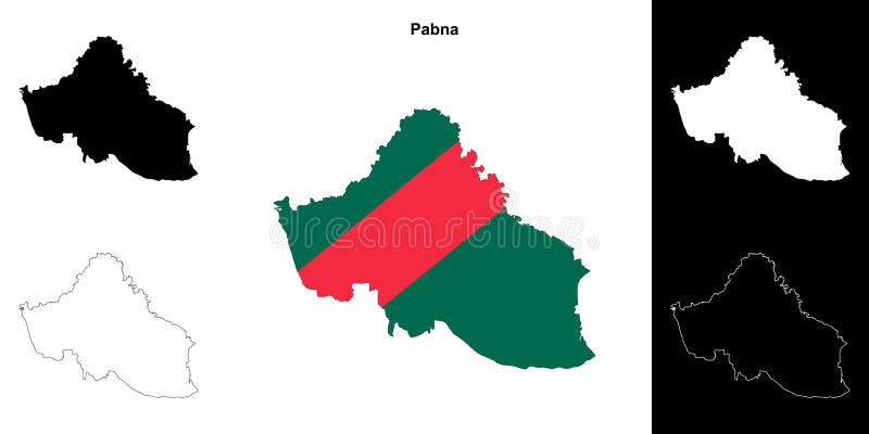 Pabna outline map stock vector. Illustration of design - 357724538