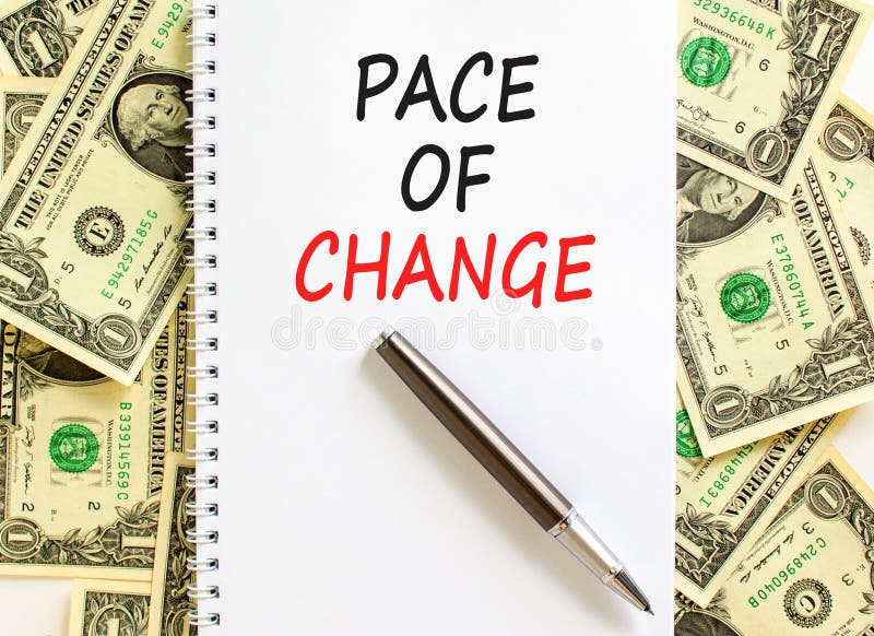 Pace Change Symbol Concept Words Beautiful White Note Black Background ...