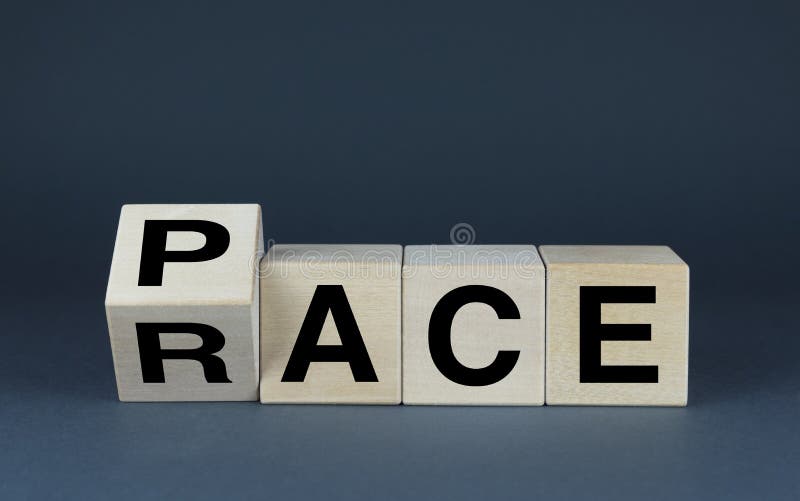 Pace or Race. the Cubes Form the Words of Choice Pace or Race Stock ...