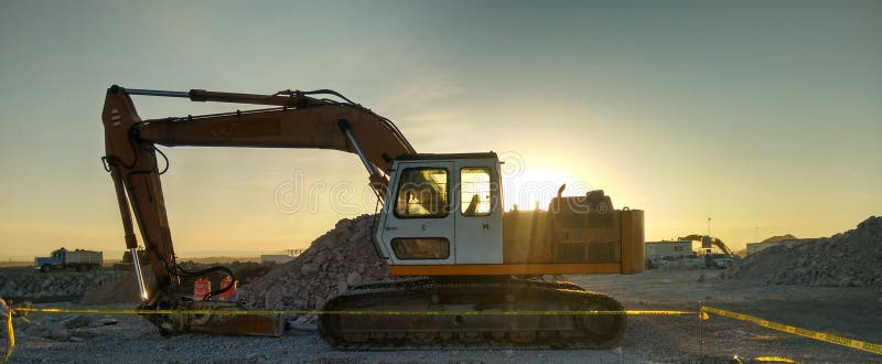 Sunset at construction stock image. Image of site, construction - 99765667