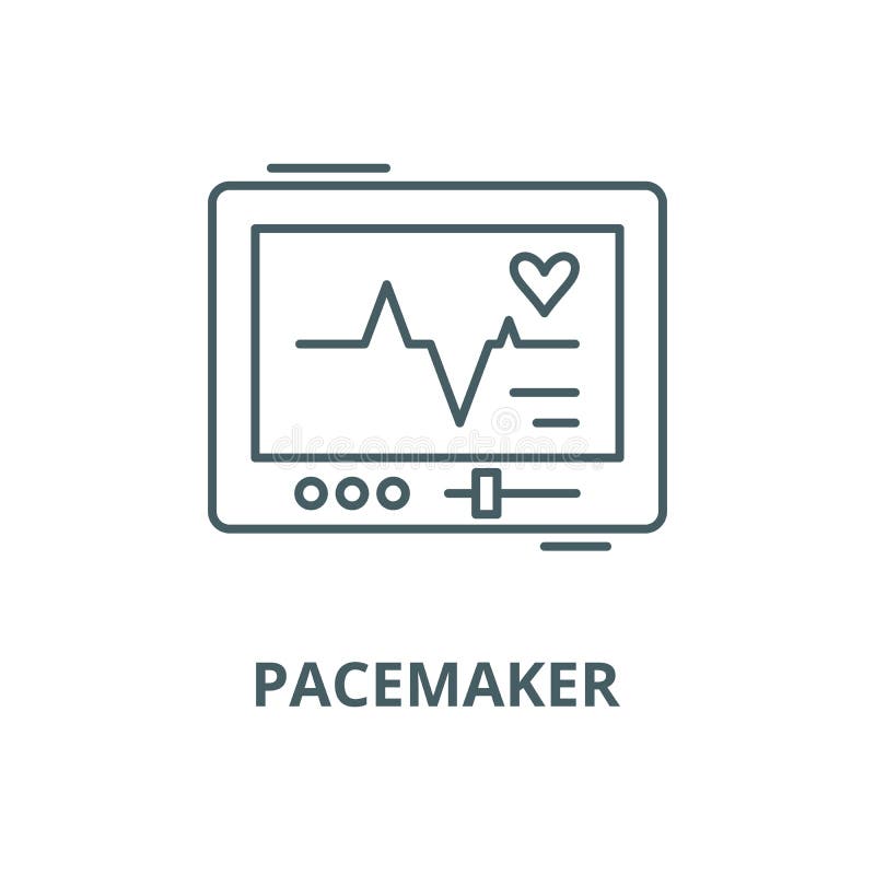 Pacemaker Vector Line Icon, Linear Concept, Outline Sign, Symbol Stock ...