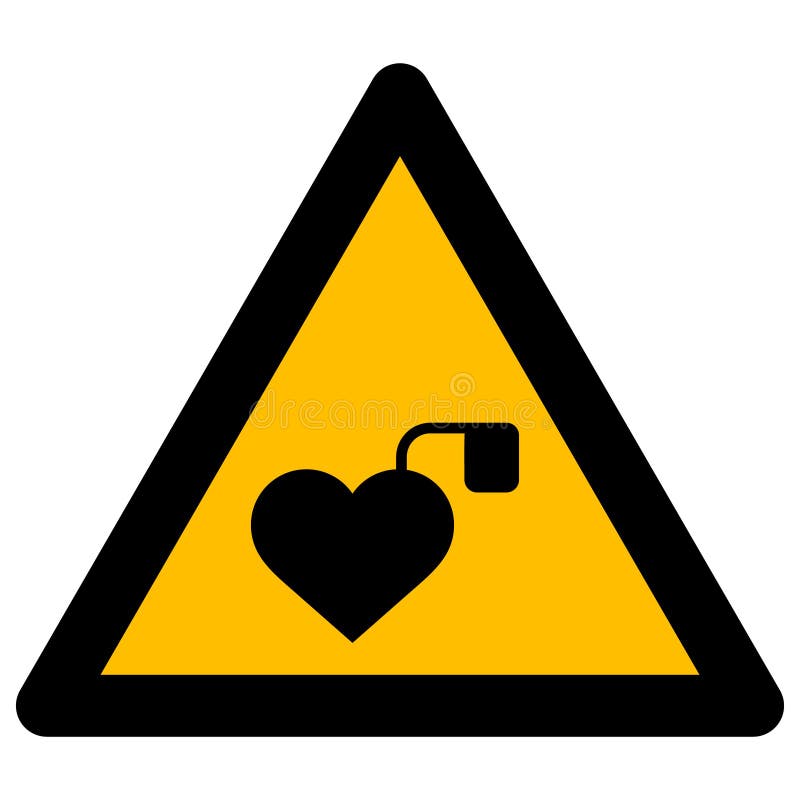 Pacemaker warning sign stock vector. Illustration of caution - 226626094