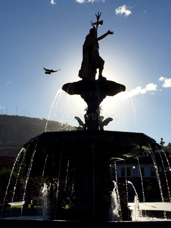 Pachacuti Statue, Cusco stock image. Image of cathedral - 110858275
