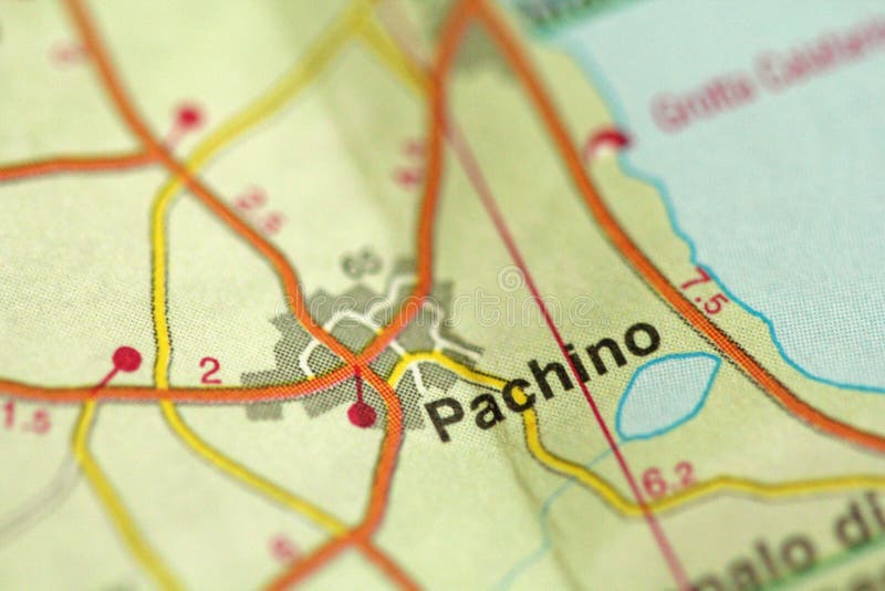 Pachio. Map. the Islands of Sicily, Italy Stock Photo - Image of ...