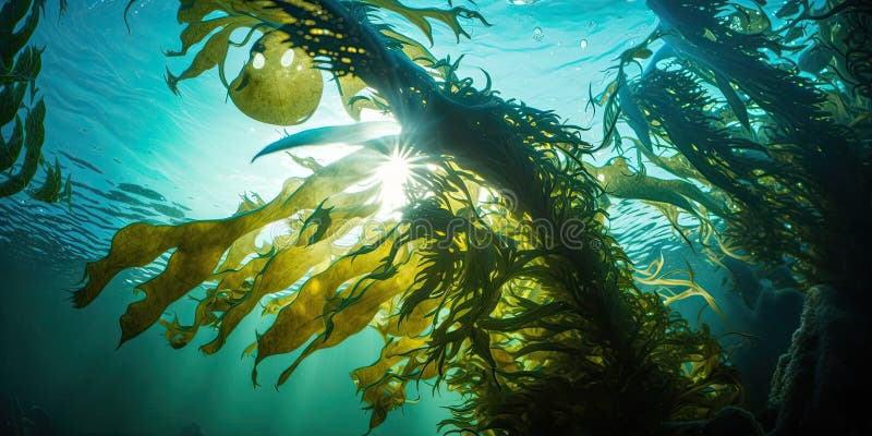 Pacific Algae and Plants in the Sun. Generative Ai Stock Illustration ...
