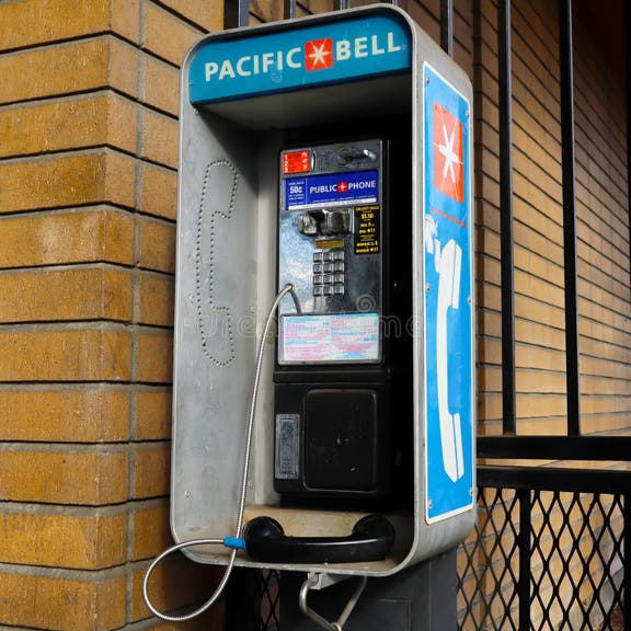 Pacific Bell Public Payphone Booth Editorial Photo - Image of style ...