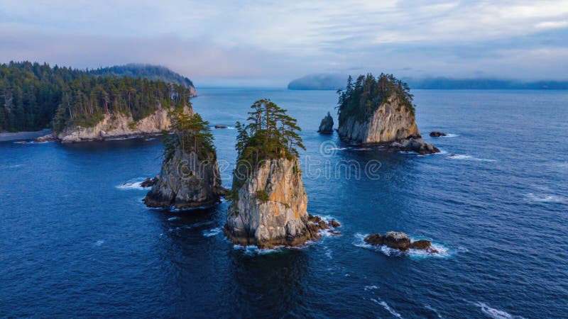 Pacific Coast Cliffs and Beaches Stock Photo - Image of foggy ...