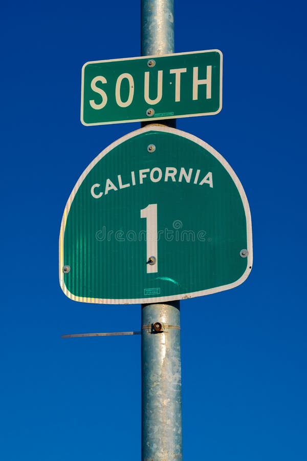 THe Pacific Coast Highway 1 Sign In California Stock Image - Image of ...